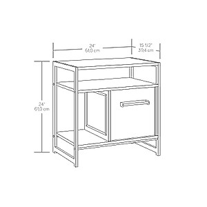 Sauder Briarbrook Engineered Wood/Metal Night Stand in Barrel Oak