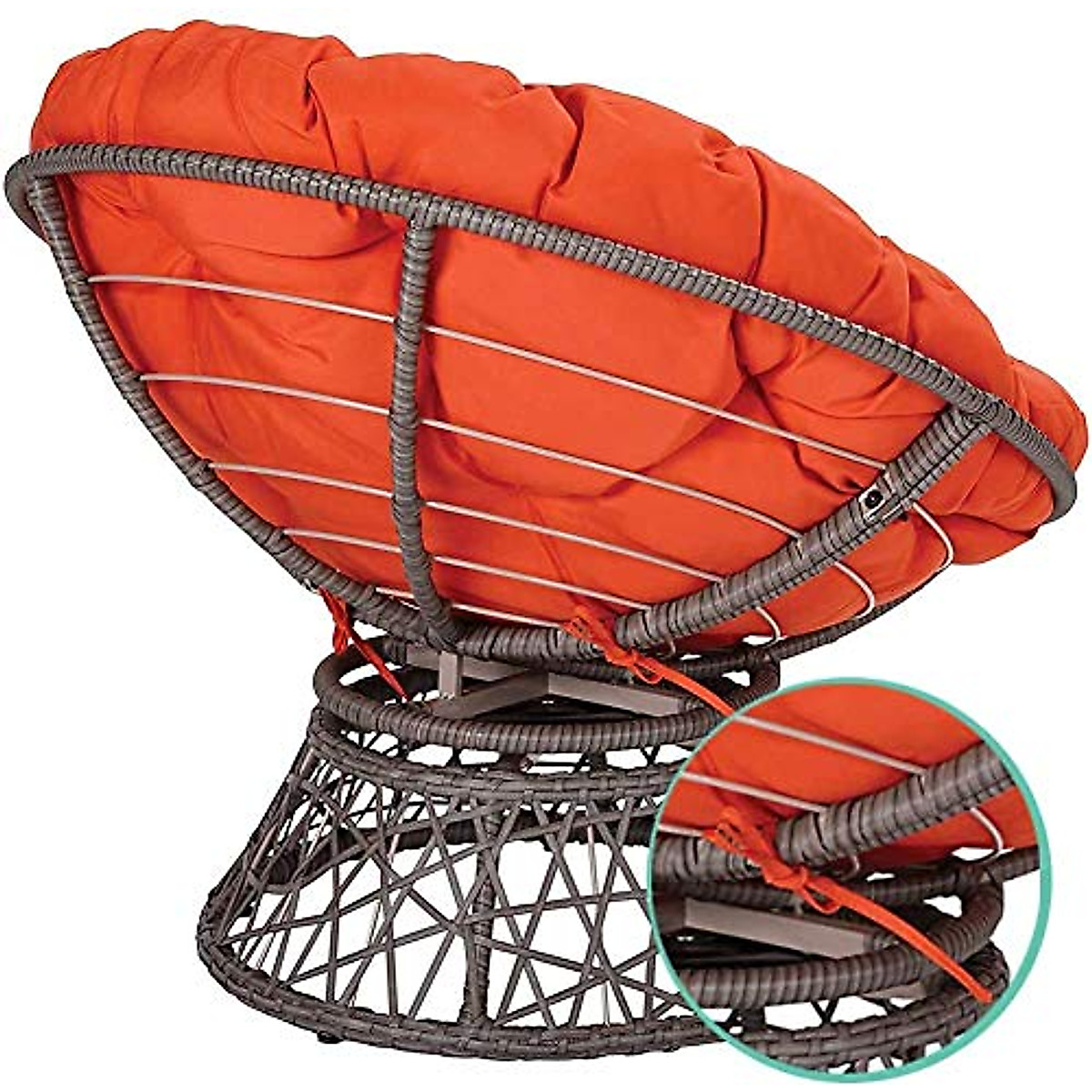 SAZDFY Round Corduroy Seat Cushion,Four Seasons Radar Chair Pad,Thicken with Ties Chair Cushion for Wicker Chair Wooden Chair Round Chair-Dark Brown e 90x90cm(35x35inch)