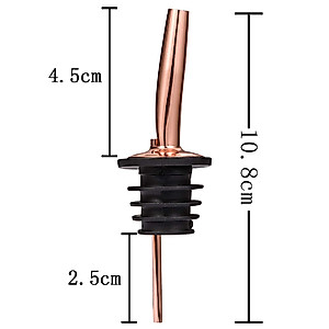 24 Pcs Stainless Steel Liquor Pour Spouts Set, Liquor Bottle Pourers with Rubber Dust Caps for Pours Liquid, Olive Oil, Wine, Vinegar (Rose Gold-24 Pack)