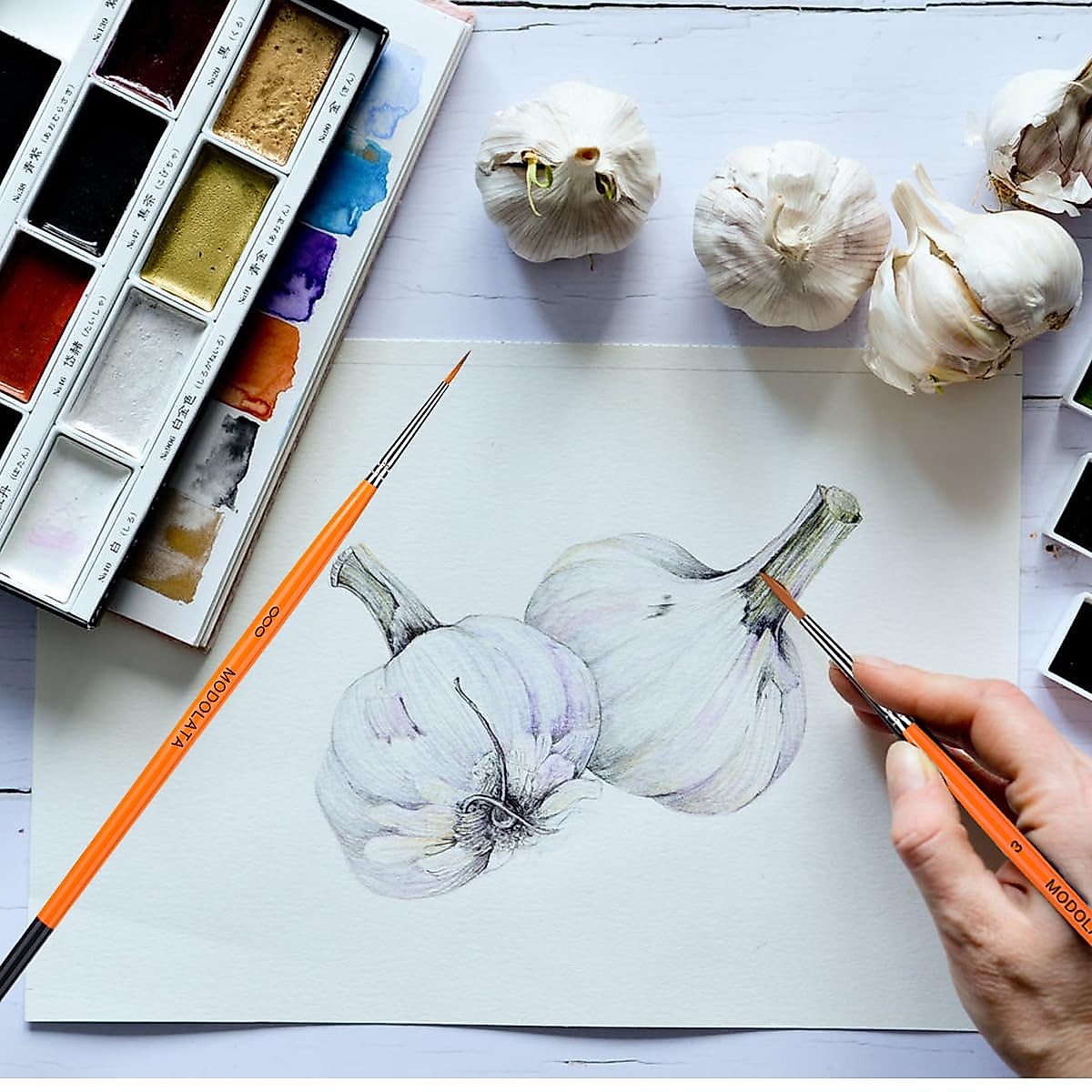 Model Paint Brushes Set - 11 Pieces Fine Detail Painting Brushes for Acrylic, Oil, Watercolor - Airplane Kits, Ceramic, Enamel, Miniatures