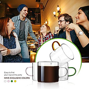 Tuksik Espresso Cups,4oz Glass Espresso coffee Cups Set of 4, Small Cappuccino Mugs, Clear Shot Glasses Microwave Dishwasher Safe, Universal for Home Party or Office, Gift for Espresso Lovers…