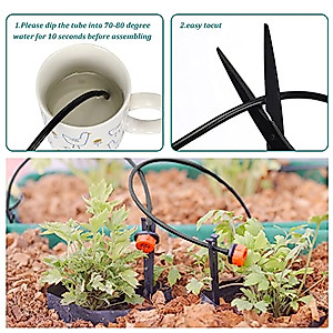 WILLBOND 656 Feet 1/4 Inch Drip Irrigation Tubing Irrigation Hose Garden Watering Tube Line, Drip Line Watering Drip Automatic Irrigation Equipment Set for Garden Irrigation System Flower Patio Lawn
