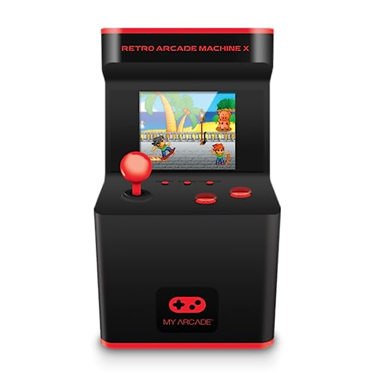 My Arcade Retro Arcade Machine X Playable Mini Arcade: 300 Retro Style Games Built In, 5.75 Inch Tall, AA Battery Powered, 2.5 Inch Color Display, Illuminated Buttons, Speaker, Volume Control