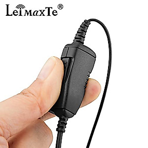 LEIMAXTE RDU4100 Earpiece,Compatible with Motorola RDM2070D CLS1110 CLS1410 CP185 CP200D 2 Way Radio with Mic PTT Walkie Talkie Headset Security Acoustic Tube Surveillance Headphone G Shape