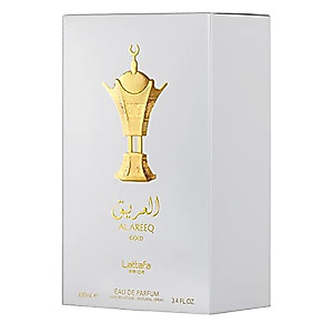 Al Areeq Gold By Lattafa Pride Edp - Eau De Parfum 100ml(3.4 Oz) | Saffron, Black Tea, Incense, Suede, Leather, Amberwood, Vanilla, Musk | By Lattafa Perfumes