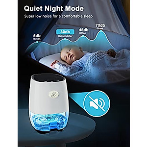 Dehumidifiers:Portable Dehumidifier for Home, Bedroom, Bathroom 35OZ Small Dehumidifiers Mini dehumidifier with Auto Shut-off, 7 Colors Night Lights, Ultra Quiet for Closet RV Office