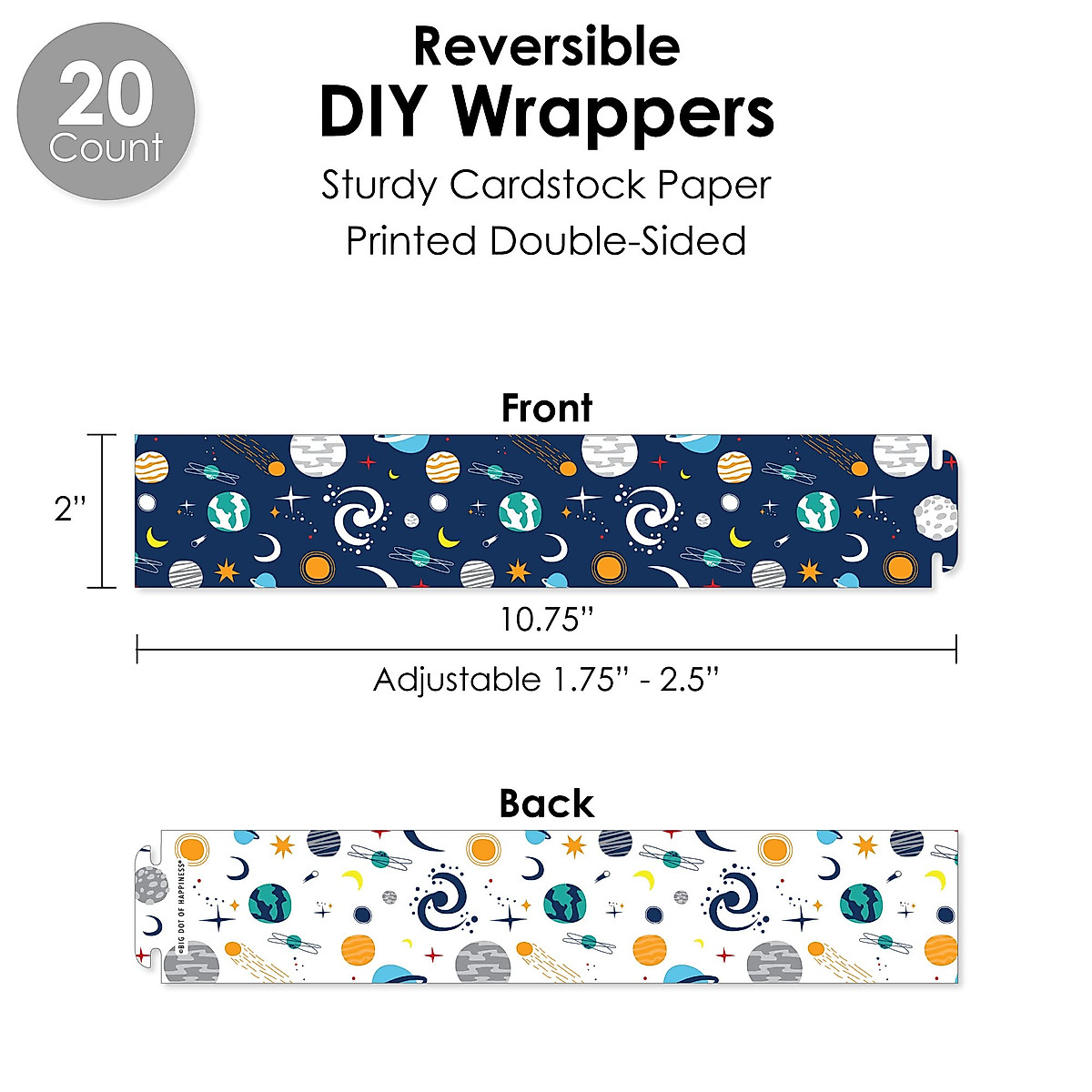Big Dot of Happiness Blast Off to Outer Space - Rocket Ship Baby Shower or Birthday Party Favors and Cupcake Kit - Fabulous Favor Party Pack - 100 Pieces