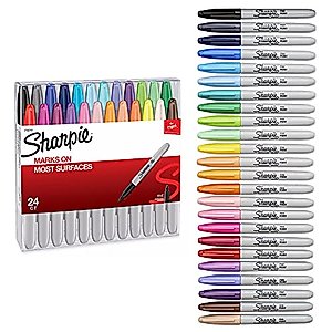 SHARPIE 75846 Fine Point Permanent Marker Assorted 24/Set