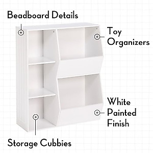 RiverRidge Toy Storage Organizer and Bookcase with Cubbies and Veggie Storage Bins for Home Organization Bookshelf and Containers for Organizing Kids' Toys
