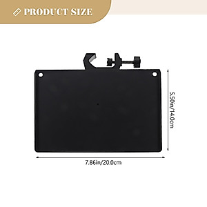 Microphone Stand Clamp- On Utility Shelf Adjustable Table Live Broadcast Mic Stand Phone Clip Holder Rack Music Sheet for Microphone Instrument Accessory Black