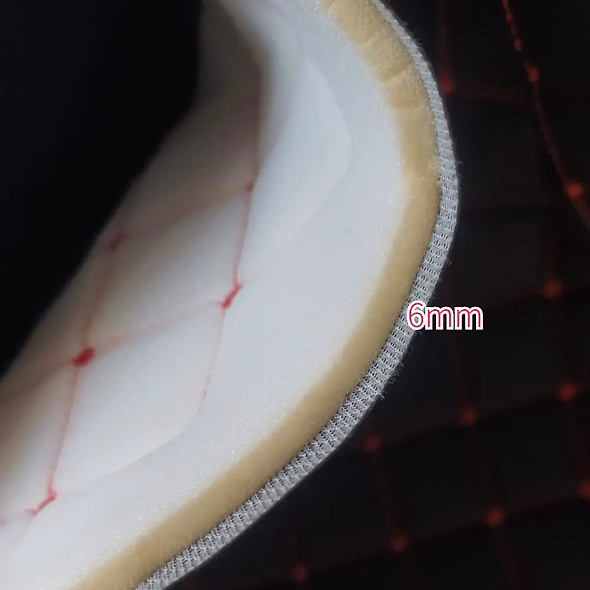 Tong Gu Double Thread Quilted Faux Leather Vinyl Fabric Foam Backing Diamond Upholstery Material (Brown)