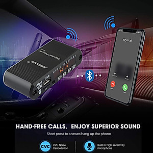 Bluetooth Audio Receiver FM Radio,MP3 Digital Player,LED 4-Digital Display,SD Card/USB Playback 3.5mm Audio Output(Black)