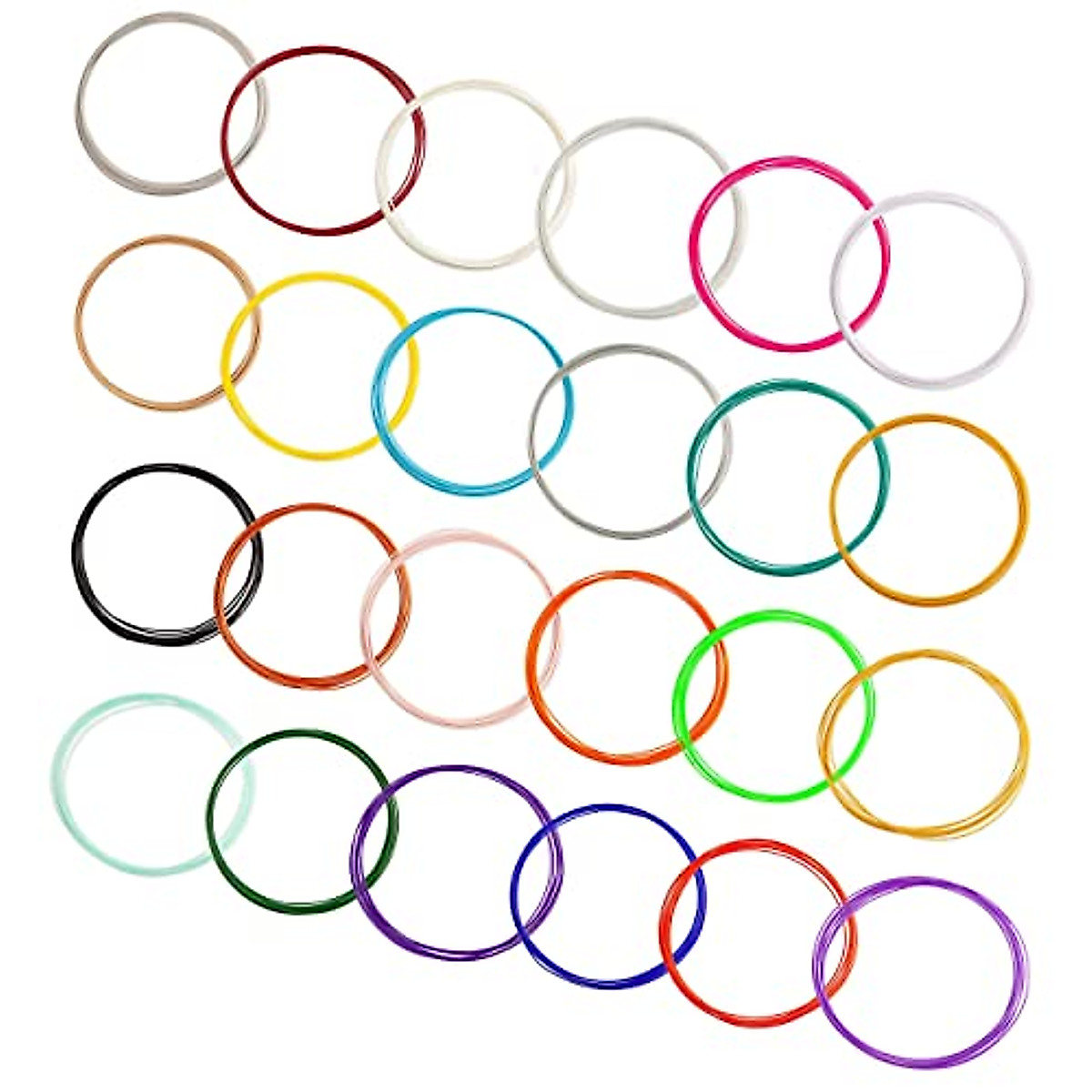 Rocket3d 3D Printer/Pen Filament Sample Bag, 1.75mm Made in The USA, 24 Exclusive Colors, (Includes Wood and Marble PLA), Each Color is 15 Feet, 360 Total Feet Included