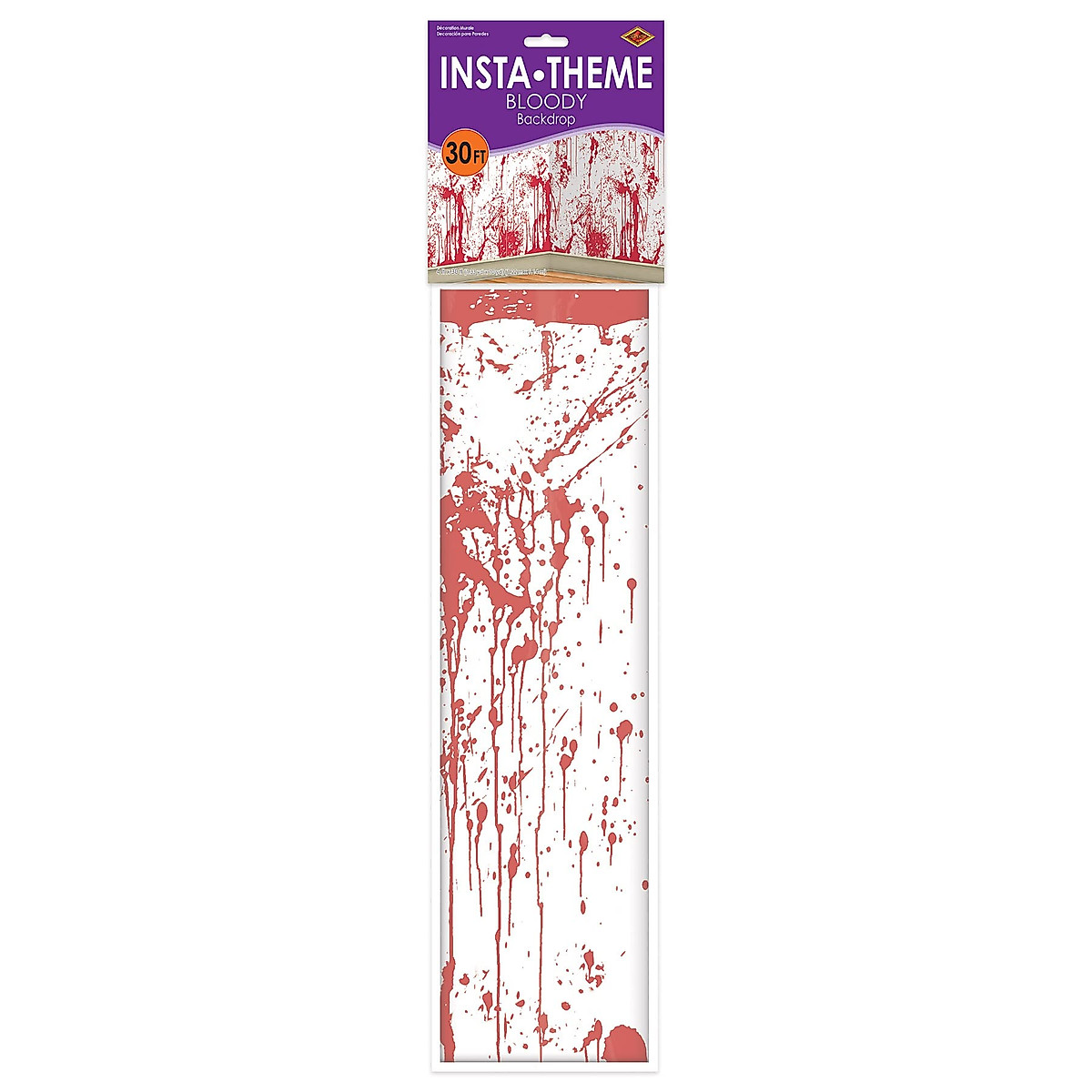 Beistle 4' x 30' Bloody Wall Backdrop (00710)