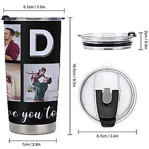 Personalized Picture Travel Tumbler for Dad Gift on Father's Day from Daughter Son Custom Coffee Mug Cup