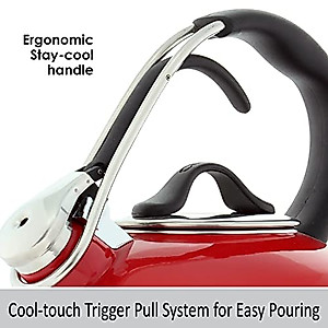 Chantal Classic Loop Enamel on Steel Whistling Tea Kettle, 1.8 quart (Red)