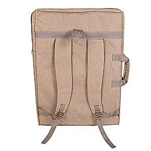 Art Portfolio Carrying Bags for Supplies Artwork Poster Board Project Drawing Case Large Art Portfolio Display Screen Carrying and Traveling(Khaki)