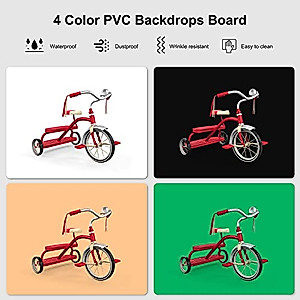 OBEST Upgrade Professional Light Box, 16" x 16" Photo Box with Lights Portable Folding Photo Studio Light Box Photography with 4 Color PVC Backdrops & 480 LED Lights for Product Photography