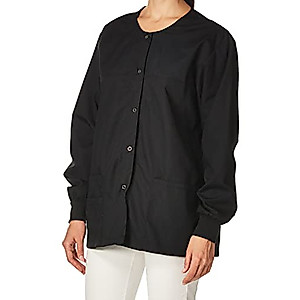 WonderWink Women's Origins Delta Unisex Scrub Jacket, Black, Large