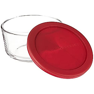 Anchor Hocking Classic Glass Food Storage Containers with Lids, Red, 6-Piece Set, Model Number: