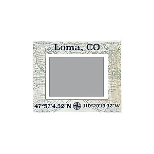R and R Imports Loma Colorado Souvenir Wooden Photo Frame Compass Coordinates Design Matted to 4 x 6