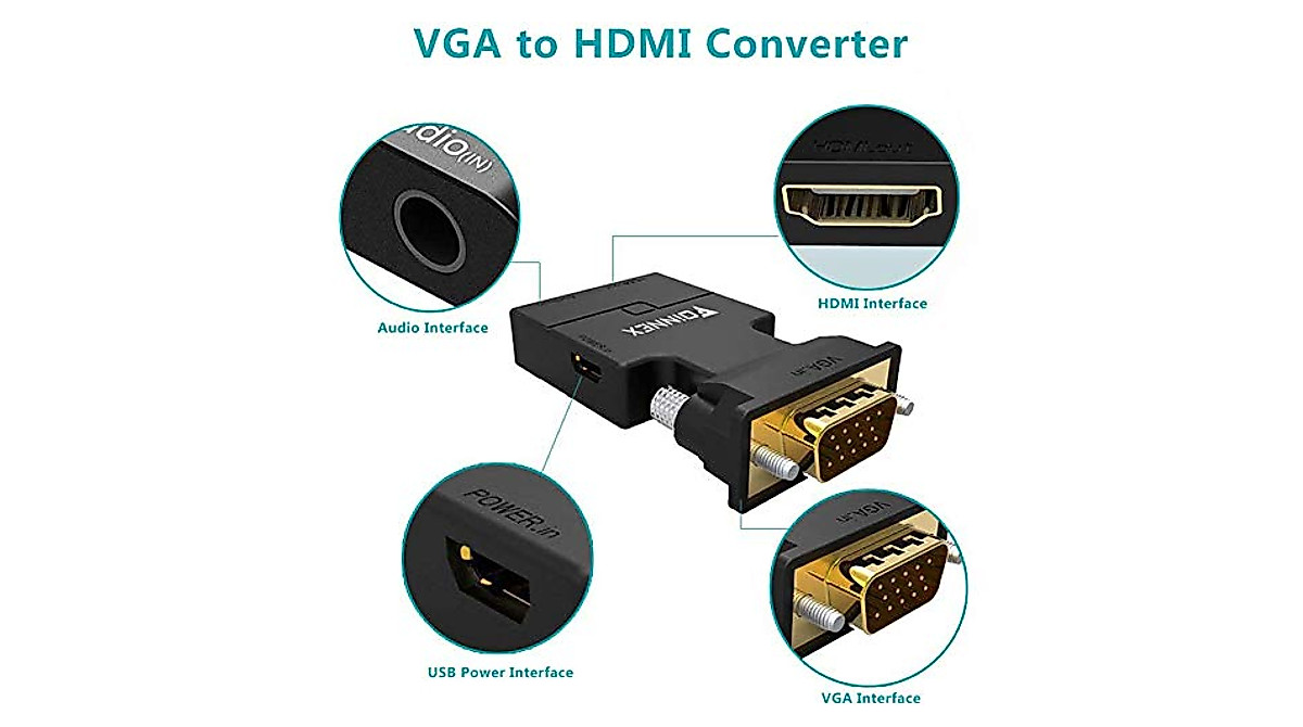 FOINNEX VGA to HDMI Adapter for Easy Setup