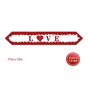 Crazy Man Valentine's Day Red Heart Table Runner & Covers