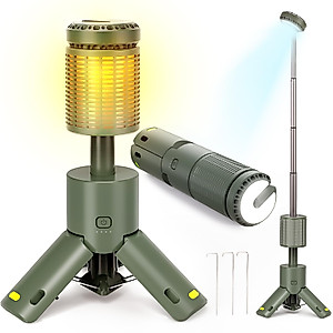 ITEFDTUTNE Outdoor Camping Light Telescopic, Flash Light Lantern with Magnetic Base, 10000mAh USB C Rechargeable IPX7 Work Light, Adjustable Brightness & Color Temperature