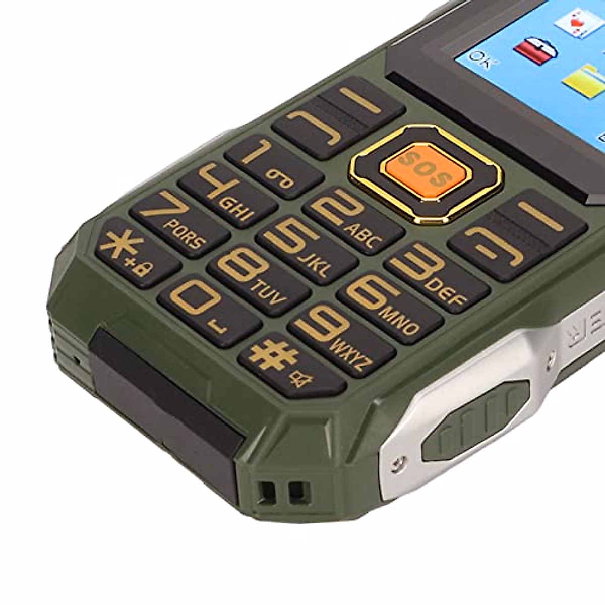 Naroote Big Button Senior Mobile Phone, Senior Mobile Phone 2G 1.3MP Camera Calculator for Indoor (Green)