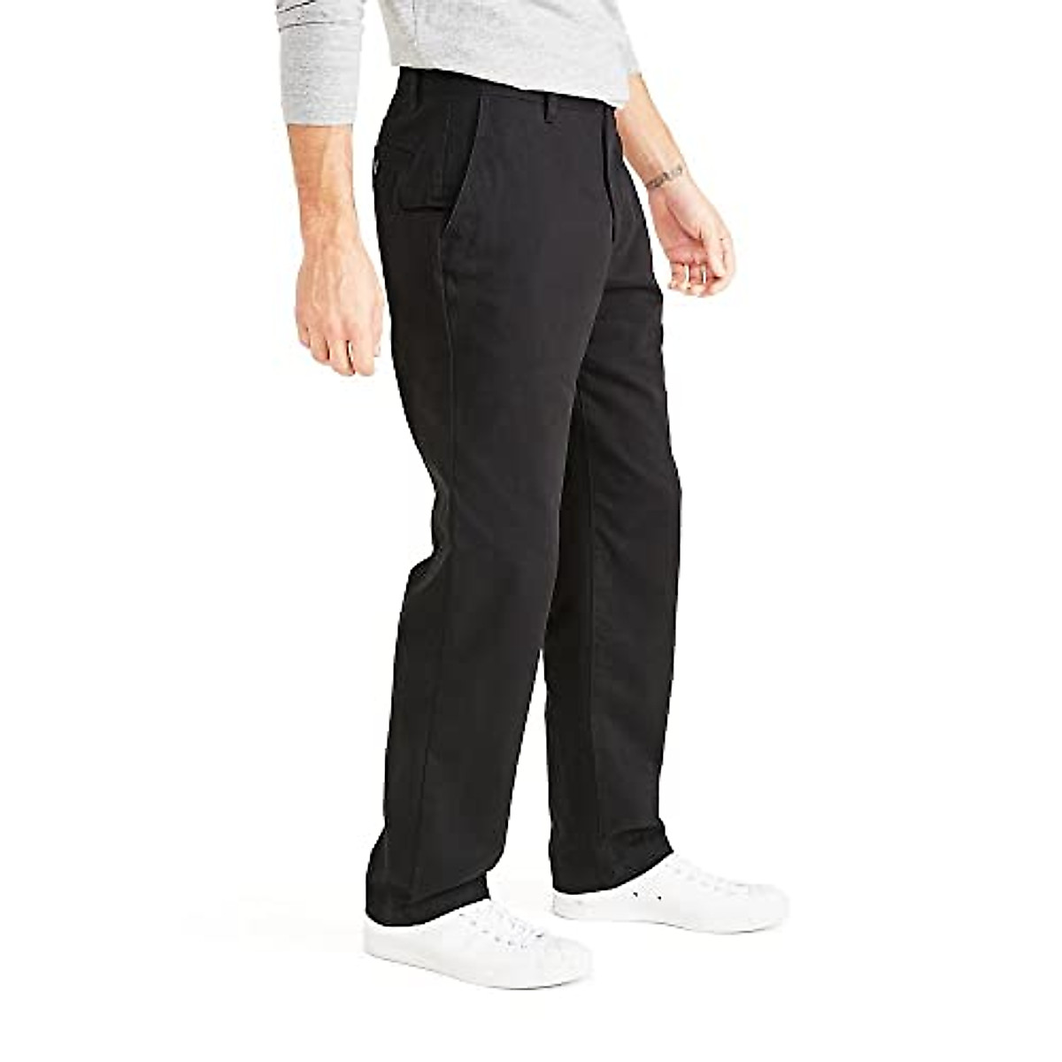 Dockers Men's Classic Fit Perfect Chino Pant, Mineral Black (Waterless), 44W x 30L