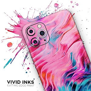 Design Skinz Liquid Abstract Paint V66 Protective Vinyl Decal Wrap Skin Cover Compatible with The Apple iPhone 11 Pro Max (Screen Trim & Back Glass Skin)