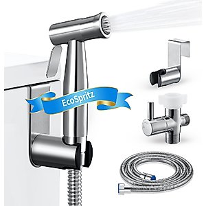 Toilet Handheld Bidet Water Sprayer: Muslim Shower Hand Held Bidet Sprayer Hose Set for Cloth Diaper Washer Bathroom Sink Toilets Bidets Cleaning Faucet Jet Spray Valve Attachment Kit Stainless Steel