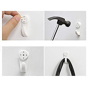 NARAMAX 20PCS White Non-Trace Wall Picture Hook Plastic Powerful Concrete Hard Wall Drywall Picture Hooks Frame Wedding Photos Mirror Wall Studs Hardwall Painting Hangers (M Size)