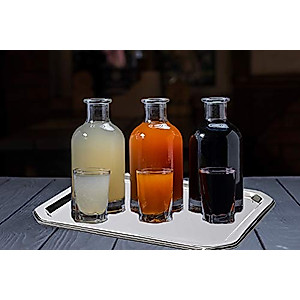 Bezrat Stainless Steel Food Serving Tray – Rectangular Decorative Mirrored Serveware Platter - Large (16" x 13")