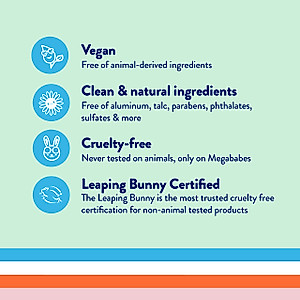 Megababe Daily Deodorant - The Green Deo with Anti-Antioxidants | Aluminum-Free, Solid, All Natural | Geranium & Lemon | Free from Parabens, Sulfates & Phthalates | 2.6 oz