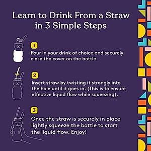 Special Supplies Honey Bear Straw Cup For Baby, 3 Straws, Squeezable Therapy and Special Needs Assistive Drink Container, Spill Proof and Leak Resistant Lid