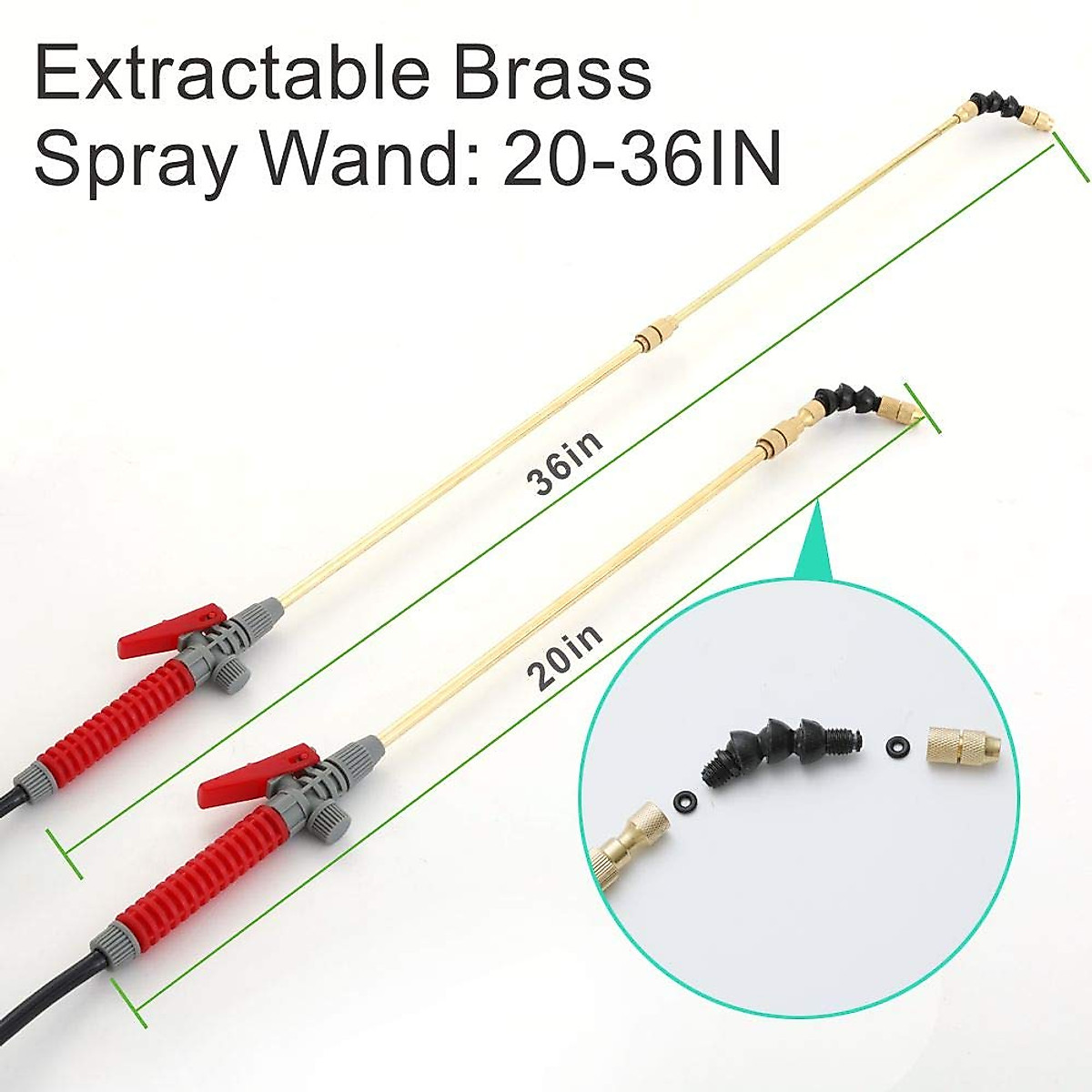 ITISLL Garden Pump Sprayer Telescopic Brass Wand 18-29in(619NT7)