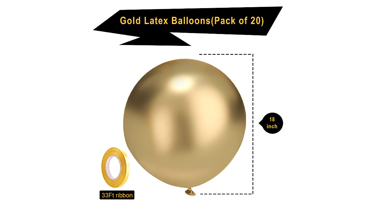 Gold Metallic Chrome Balloons - Perfect for Any Event