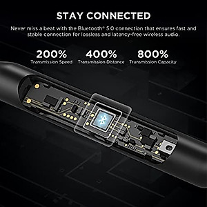 1MORE omthing Wireless Headphones, Bluetooth 5.0 Neckband Headphones,Earphones with Microphone for Sports, Premium Sound, 12H Playtime, Blue