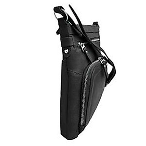 SILVERFEVER Women’s Leather Large Crossbody Travel College Students Indie Style Handbag Water Resistant Genuine Cowhide Shoulder Bag