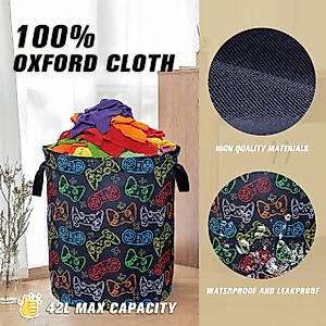 Color Game Machine Laundry Basket Funny Foldable Waterproof Oxford Cloth Tote Bag Laundry Hamper Clothes Storage Bucket Toy Organizer For Bathroom/Laundry Storage/Bedroom Storage Basket 17.7x13.7