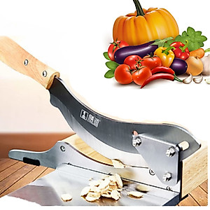 huyear Manual Chinese Medicine Slicer Stainless Steel Herb Medicine Slicer, Adjustable Thickness Herb Cutter with Tray Sharpener for Panax Quinquefolius Beef Jerky Dried Vegetable Nougat