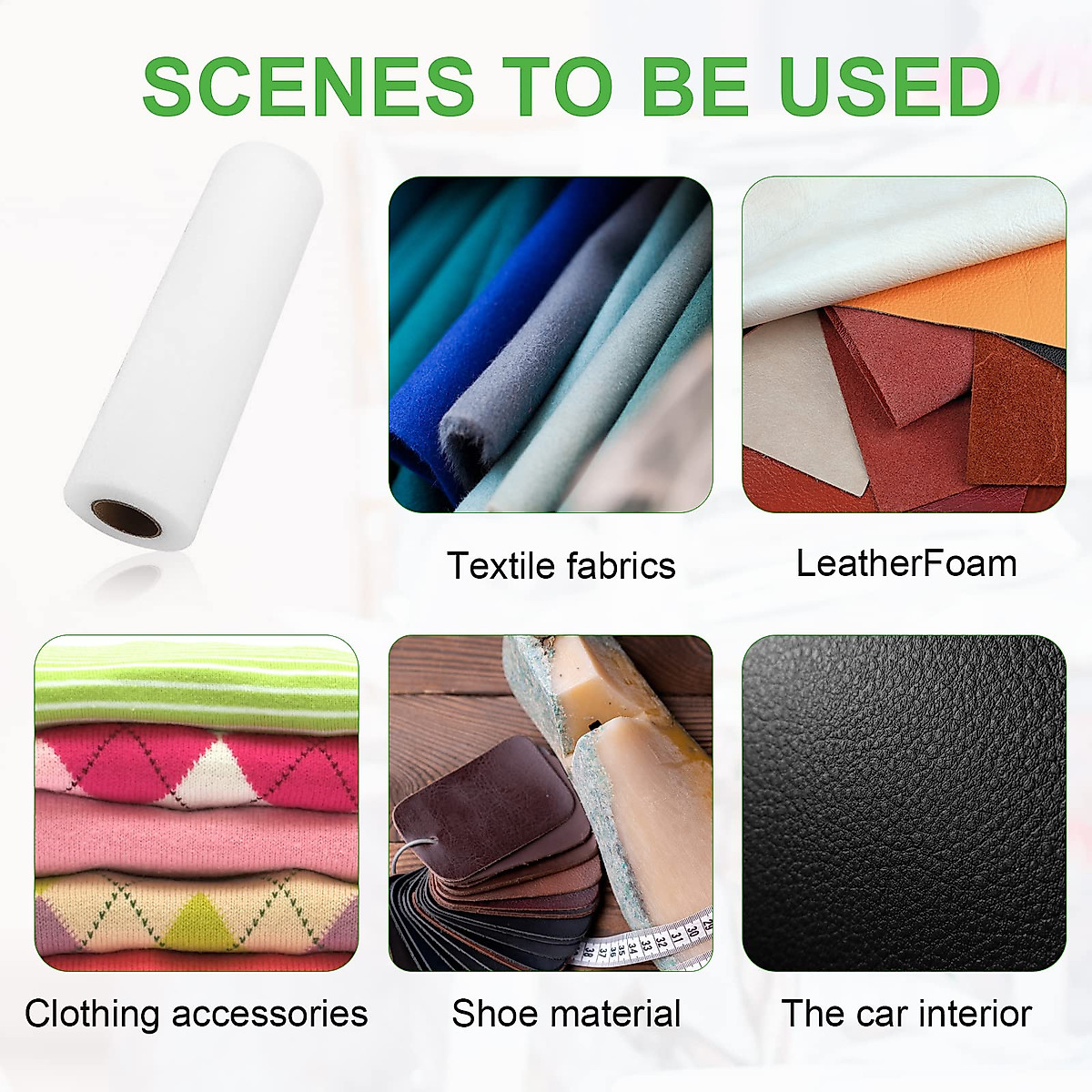 Fusible Interfacing Fabric, Double-Sided Non-Woven Interfacing Light Weight Iron-on Interfacing for Sewing White Co-Polyamide Interfacing DIY Craft Supplies, White, 11.8 Inch x 32.8 Yards