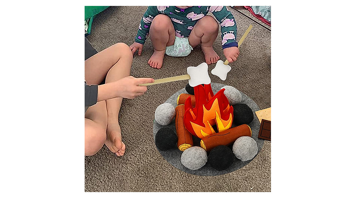 23 PCS Kids Plush Campfire Toy Set for Imaginative Play