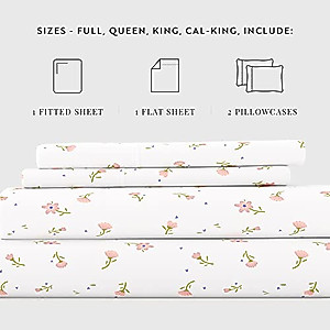Linen Market 4 Piece Queen Sheet Set (Pink Floral) - Sleep Better Than Ever with These Ultra-Soft & Cooling Bed Sheets for Your Queen Size Bed - Deep Pocket Fits 16" Mattress