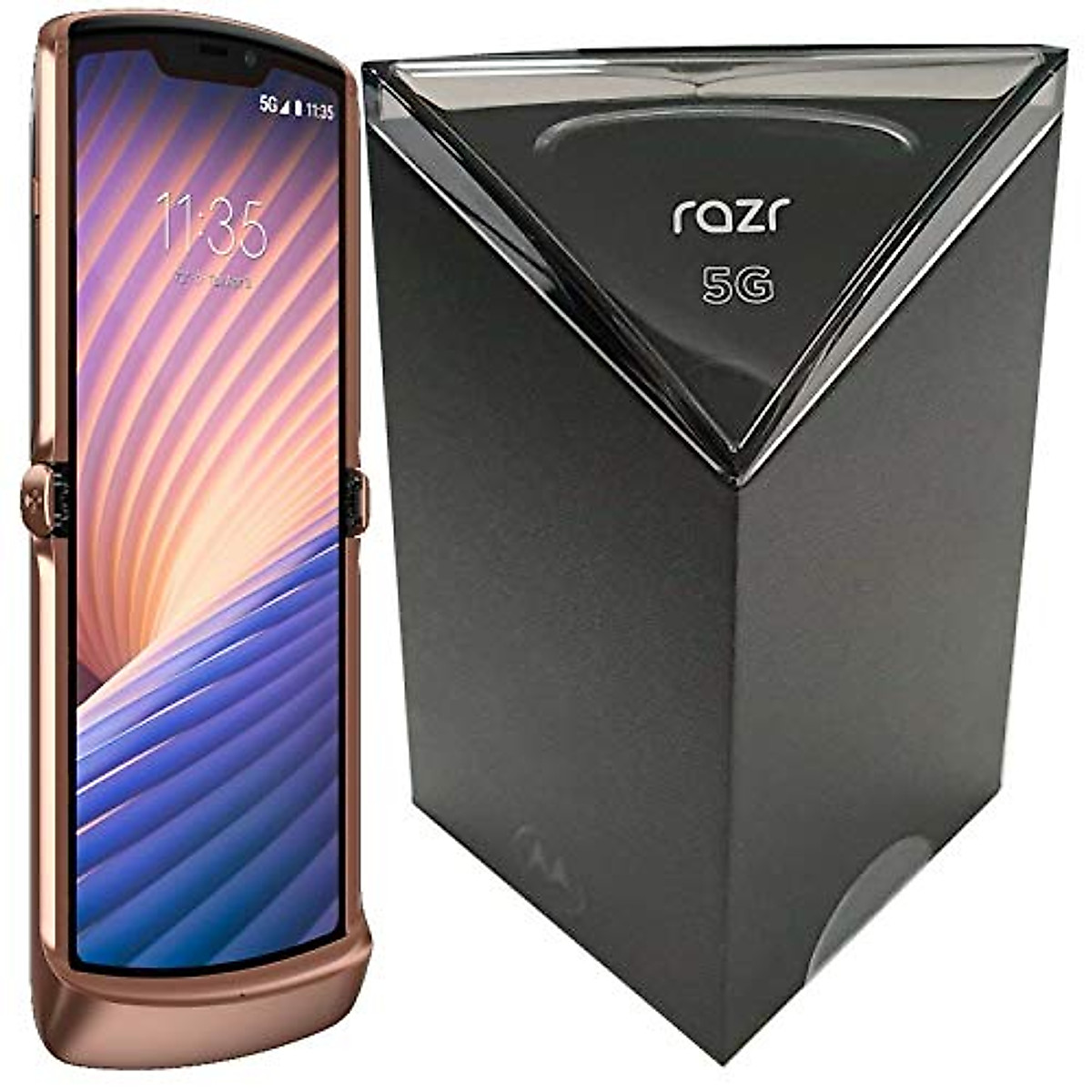 Motorola Razr 5G (2020) Dual-SIM XT2071-4 256GB ROM + 8GB RAM Factory Unlocked Flip Android Smartphone (Blush Gold) - International Version