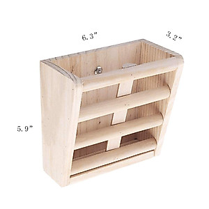 Chinchilla Hay Rack,Bunny Hay Feeder,Guinea Pig Hay Holder,Rabbit Food Dispenser,Natural Wooden,Hamster,Rabbit Cage Accessories by BLSMU