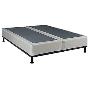 Spinal Solution, 8-Inch Sturdy Split Box Spring for Mattress Support-Durable and Fully Assembled, Natural Wood Foundation for Queen, White