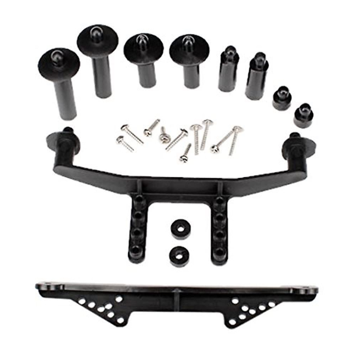 Traxxas Front & Rear Body Mount with Body Posts, Body Post Extensions & Hardware, Black