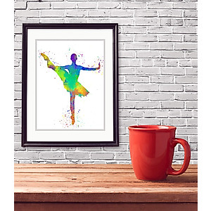 Girl Ballet Dancer Abstract Wall Art Print Poster 11x14, Ideal for Lover of Ballet, Dance Teacher and Ballerina. Teen Bedroom, Dance Studio, Dorm Room, Dressing Room, Locker Decor